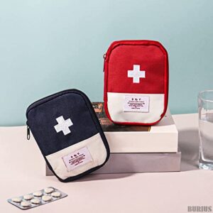 BURIUS Empty First Aid Bag Emergency Kit - 2Pcs Travel Size Survival Kit Small Medicine Bag, 7.1х5.1inch size, Office First Aid Kit Outdoor First Aid Kit For Car - Home First Aid Empty Medicine Bag