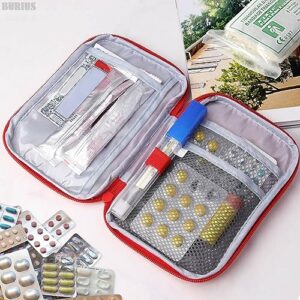 BURIUS Empty First Aid Bag Emergency Kit - 2Pcs Travel Size Survival Kit Small Medicine Bag, 7.1х5.1inch size, Office First Aid Kit Outdoor First Aid Kit For Car - Home First Aid Empty Medicine Bag