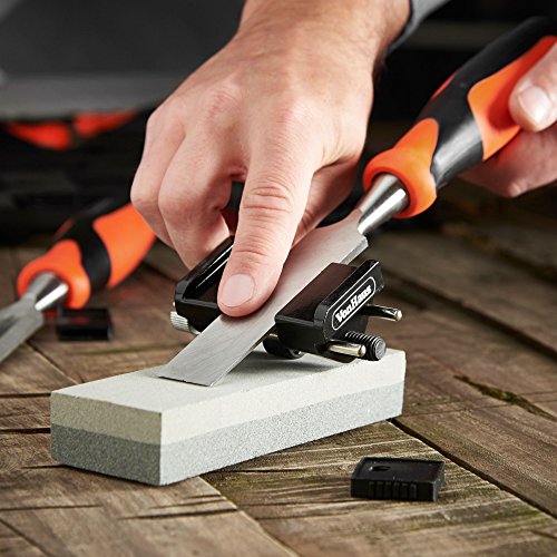 VonHaus 6 pc Premuim Chisel Set for Woodworking with Honing Guide, Sharpening Stone and Storage Case