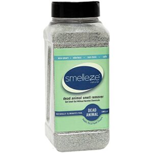 smelleze dead animal odor eliminator for strong odor removal - eliminate dead rodent & wildlife smell - safe indoor & outdoor use, natural odor remover, fresh & effective - granules, 2 lbs.