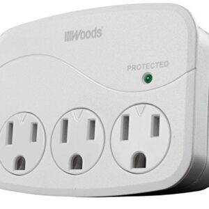 Woods 41034 Surge Protector with 3 Power, 3-Outlet 1000J of Protection