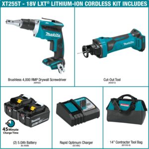 Makita XT255T 18V LXT Lithium-Ion Cordless 2-Pc. Combo Kit (5.0Ah)