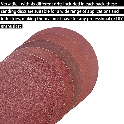 30 PCS 8-Inch NO-Hole PSA Aluminum Oxide Sanding Disc, Self Stick(5 Each of 80 100 120 180 240 400)