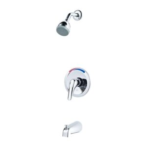 pfister pfirst series tub & shower trim kit (valve not included), 1-handle, polished chrome finish, lg890300