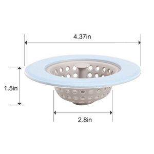 CORNERJOY 4 PCS Silicone Kitchen Sink Strainer,Large Wide Rim 4.5" Diameter