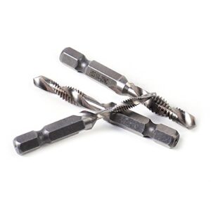 Yakamoz 6pcs SAE HSS Combination Drill Tap Bit Set Deburr Countersink Drill Bit with 1/4 Hex Shank