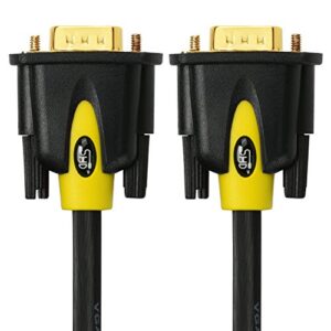 SHD VGA Cable 3Feet, VGA to VGA Monitor Cable HD15 SVGA for PC Laptop TV Projector Black and Yellow Color