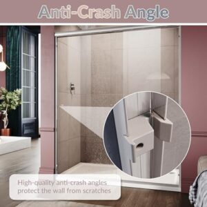 ELEGANT Shower Door 58.5-60" W x 72" H, Semi-Frameless Bypass Sliding Shower Doors, 1/4" Clear Glass, Brushed Nickel Finish