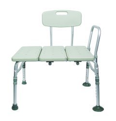 McKesson Transfer Bench for Bathtubs, Aluminum, Adjustable Height, 17.5 in to 22.5 in, Up to 400 lbs, 1 Count