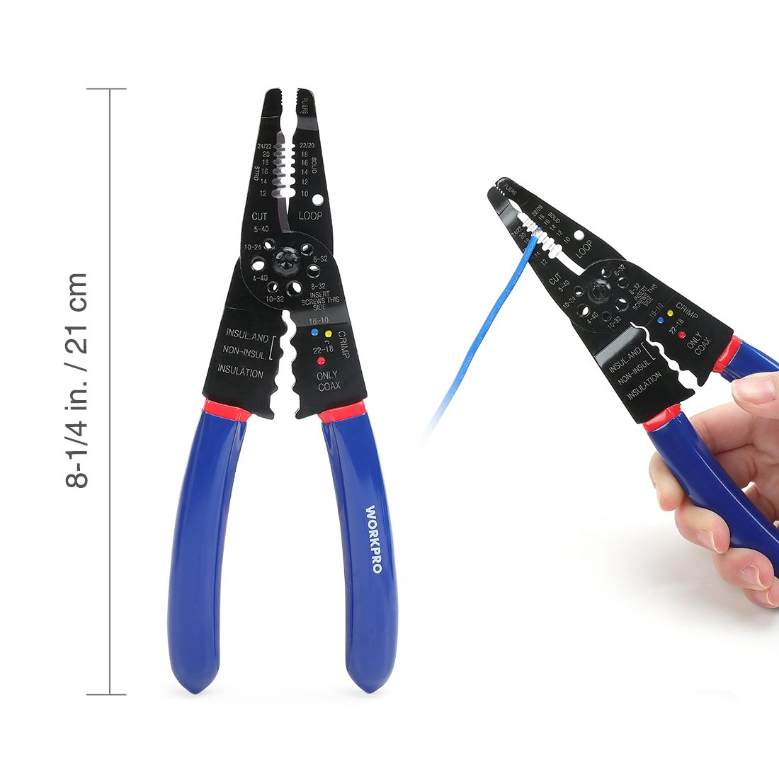 WORKPRO 582-piece Crimp Terminals, Wire Connectors, Heat Shrink Tube, Electrical Repair Kit with Wire Cutter Stripper