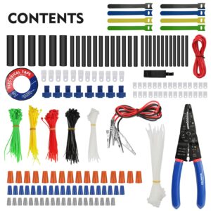 WORKPRO 582-piece Crimp Terminals, Wire Connectors, Heat Shrink Tube, Electrical Repair Kit with Wire Cutter Stripper