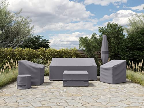 Covermates Round Firepit Cover – Water-Resistant Polyester, Mesh Ventilation, Fire Pit Covers-Charcoal