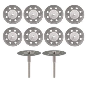 YEEZUGO 10 pcs Diamond Cutting Wheel Cut Off Discs Coated Rotary Tools W/Mandrel 22mm for Dremel