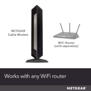 NETGEAR Cable Modem CM1000 - Compatible with All Cable Providers Including Xfinity by Comcast, Spectrum, Cox | for Cable Plans Up to 1 Gigabit | DOCSIS 3.1, Black (CM1000-1AZNAS)