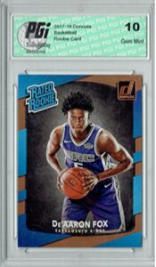 de'aaron fox 2017-18 donruss #196 nba rated rookie card pgi 10