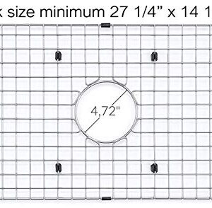 Kitchen Sink Protector - 27 1/4” x 14 1/4” Sink Size - Sink Protectors for Kitchen Sink with Center Drain - Stainless Steel Sink Grid - Protect Your Sink from Scratches