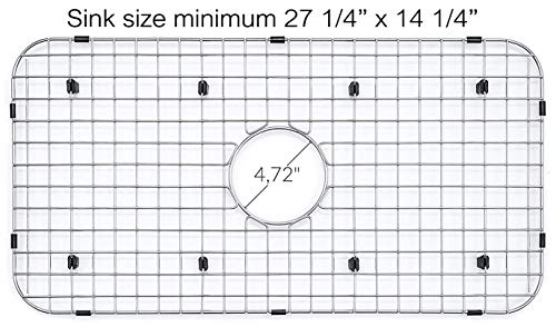 Kitchen Sink Protector - 27 1/4” x 14 1/4” Sink Size - Sink Protectors for Kitchen Sink with Center Drain - Stainless Steel Sink Grid - Protect Your Sink from Scratches