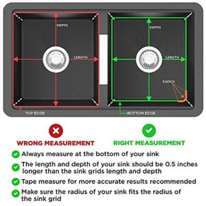 Kitchen Sink Protector - 27 1/4” x 14 1/4” Sink Size - Sink Protectors for Kitchen Sink with Center Drain - Stainless Steel Sink Grid - Protect Your Sink from Scratches