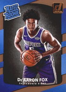 basketball nba 2017-18 donruss #196 de'aaron fox rated rookie rc sac kings