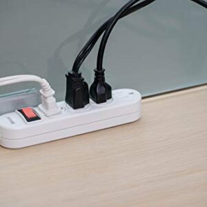 Woods 41299 Power Strip With Overload Safety Feature, 4 Outlets, 1.5 Foot, White