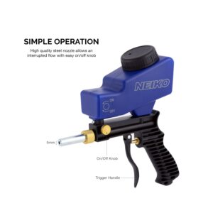 NEIKO 30068A Air Sand Blaster Gun | Remove Paint, Rust, Stains, and Grime on Surfaces | Gravity Feed | Replaceable Steel Nozzle