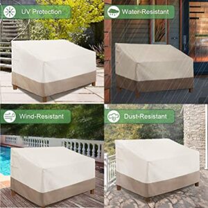 PHI VILLA 59" W x 34" D x31 H Outdoor Loveseat Cover, Heavy Duty Patio Bench Cover Waterproof for Loveseat, Bench, Small