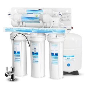 geekpure 6-stage reverse osmosis drinking water filter system with alkaline ph+ remineralization filter-75 gpd