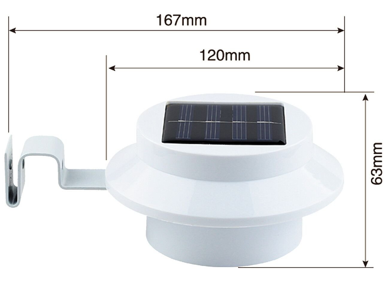 FALOVE 8 Pack Deal Outdoor Solar Gutter LED Lights - White Sun Power Smart Solar Gutter Night Utility Security Light