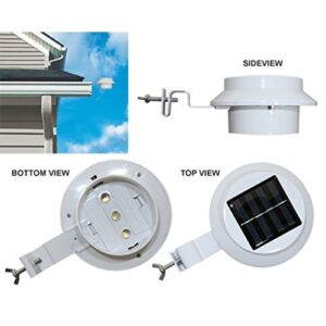 FALOVE 8 Pack Deal Outdoor Solar Gutter LED Lights - White Sun Power Smart Solar Gutter Night Utility Security Light