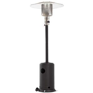 patio heater tall hammered finish garden outdoor heater propane standing lp gas steel w/accessories (mocha)