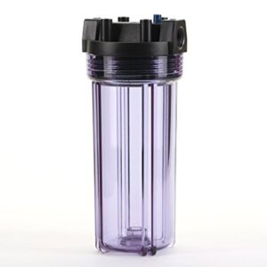 Hydronix HF5-10CLBK34PR Water Filter Housing 10" RO, Whole House, Hydroponics - 3/4" Ports, Clear Body w/PR