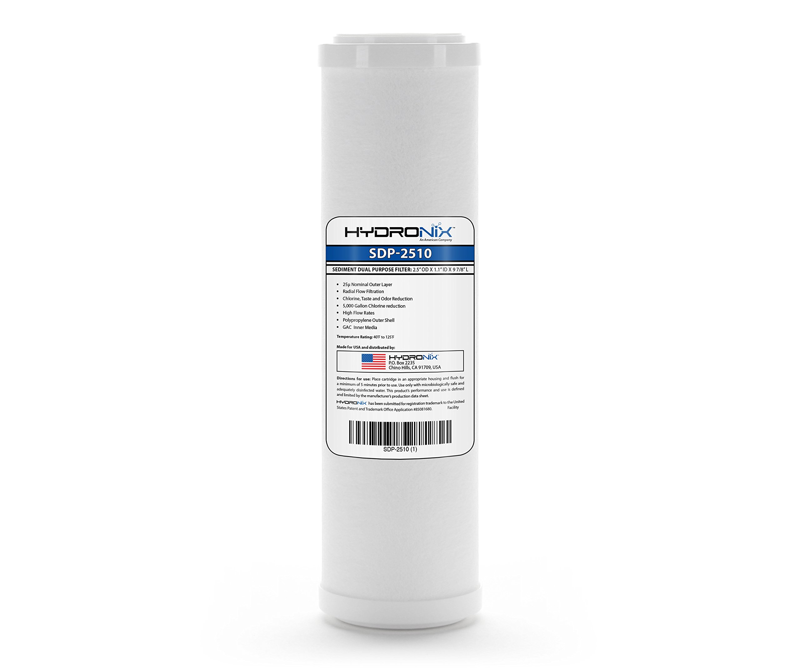 Hydronix SDP-2510 Dual Purpose Radial Flow Cartridge Sediment & Carbon, RFC-93 RFC93 comparable - 2.5" x 10"