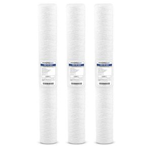 hydronix hx-swc-25-2005/3 universal nsf string wound sediment water filter cartridge 2.5" x 20"-5 micron-3 pack, white