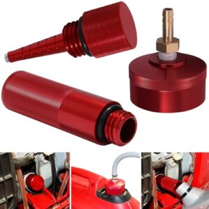 extended run gas cap with brass hose fitting, mess free oil change funnel, magnetic oil dipstick upgrade red aluminum for honda eu3000i eu2000i eu1000i generator