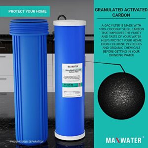 BB Water Filters - GAC 20BB Granular Activated Carbon Water filter size 20"x4.5" Fits most standard 20 inch size housings and most Whole House Big Blue systems.