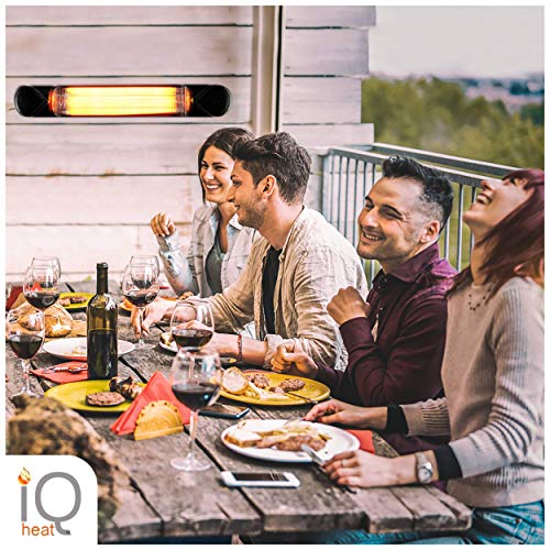 Electric Heater Outdoor – Portable Outside Heater with Stand – 1500W Weatherproof Infrared Heater Indoor/Outdoor by iQ Heat