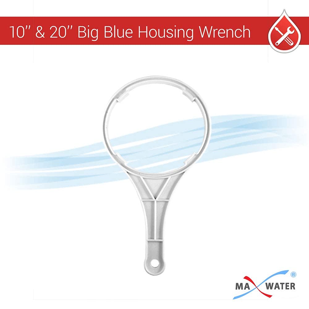 Max Water 2 Stage (Sediment, Odor& Improving Taste) Whole House (20 inch x 4.5 inch), Water Filtration System with PVC Ball Valve, Pressure Gauge & Housing Wrench - Sediment + CTO - 1" Inlet/Outlet