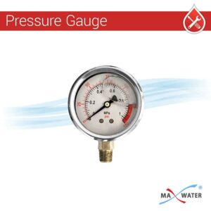 Max Water 2 Stage (Sediment, Odor& Improving Taste) Whole House (20 inch x 4.5 inch), Water Filtration System with PVC Ball Valve, Pressure Gauge & Housing Wrench - Sediment + CTO - 1" Inlet/Outlet