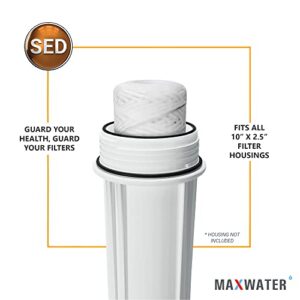 (25 Pack) Standard 10"x2.5" String Wound Sediment Water Filter (5 Micron), Hard Well, Whole House, WVO Biodiesel, compatible with Standard RO Reverse Osmosis Systems, WH Systems