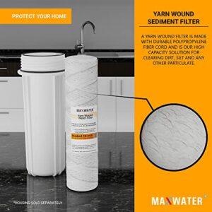 (25 Pack) Standard 10"x2.5" String Wound Sediment Water Filter (5 Micron), Hard Well, Whole House, WVO Biodiesel, compatible with Standard RO Reverse Osmosis Systems, WH Systems