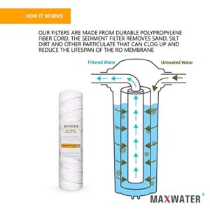 (25 Pack) Standard 10"x2.5" String Wound Sediment Water Filter (5 Micron), Hard Well, Whole House, WVO Biodiesel, compatible with Standard RO Reverse Osmosis Systems, WH Systems