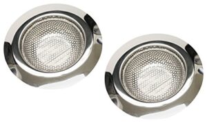 keeney k820-33 2 pcs stainless steel kitchen sink drain strainer wide rim 4.5" diameter (large) anti clogging technology (2 piece)