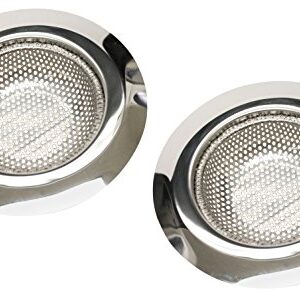 Keeney K820-33 2 Pcs Stainless Steel Kitchen Sink Drain Strainer Wide Rim 4.5" Diameter (Large) Anti Clogging Technology (2 Piece)