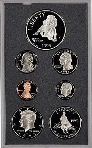 1995 S US Silver Prestige Proof Set 7 Coin set Civil War Battlefield Commemorative Coins Proof