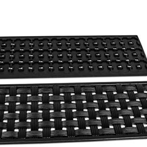 BirdRock Home Rubber Stair treads for Outdoors | Basket Weave Design | 9" x 30" | 4 Pack | Beautifully Designed Stair mats | Outdoor Stair treads Non-Slip Weather Resistant