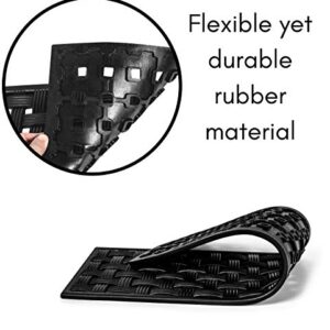 BirdRock Home Rubber Stair treads for Outdoors | Basket Weave Design | 9" x 30" | 4 Pack | Beautifully Designed Stair mats | Outdoor Stair treads Non-Slip Weather Resistant