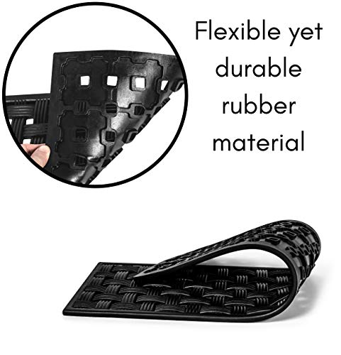 BirdRock Home Rubber Stair treads for Outdoors | Basket Weave Design | 9" x 30" | 4 Pack | Beautifully Designed Stair mats | Outdoor Stair treads Non-Slip Weather Resistant