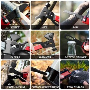 RoverTac Camping Essentials Multi Tool Axe Hatchet Survival Gear 14-in-1 Multitool Knife Hammer Pliers Saw Bottle Can Opener Screwdriver Multitool for Camping Hiking Survival Christmas Gifts for Men