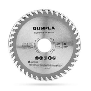 Gunpla 3 Pieces 4-1/2-inch 40 Tooth Alloy Steel TCT General Purpose Hard & Soft Wood Cutting Saw Blade with 7/8-inch Arbor(Reduce Ring 5/8 inch)