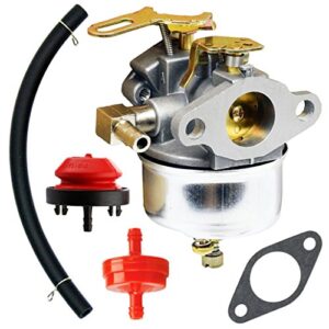 yingshop carburetor with mount gasket fuel filte primer bulb fuel line compatible for tecumseh 632113 632113a hs40 hssk40 carb